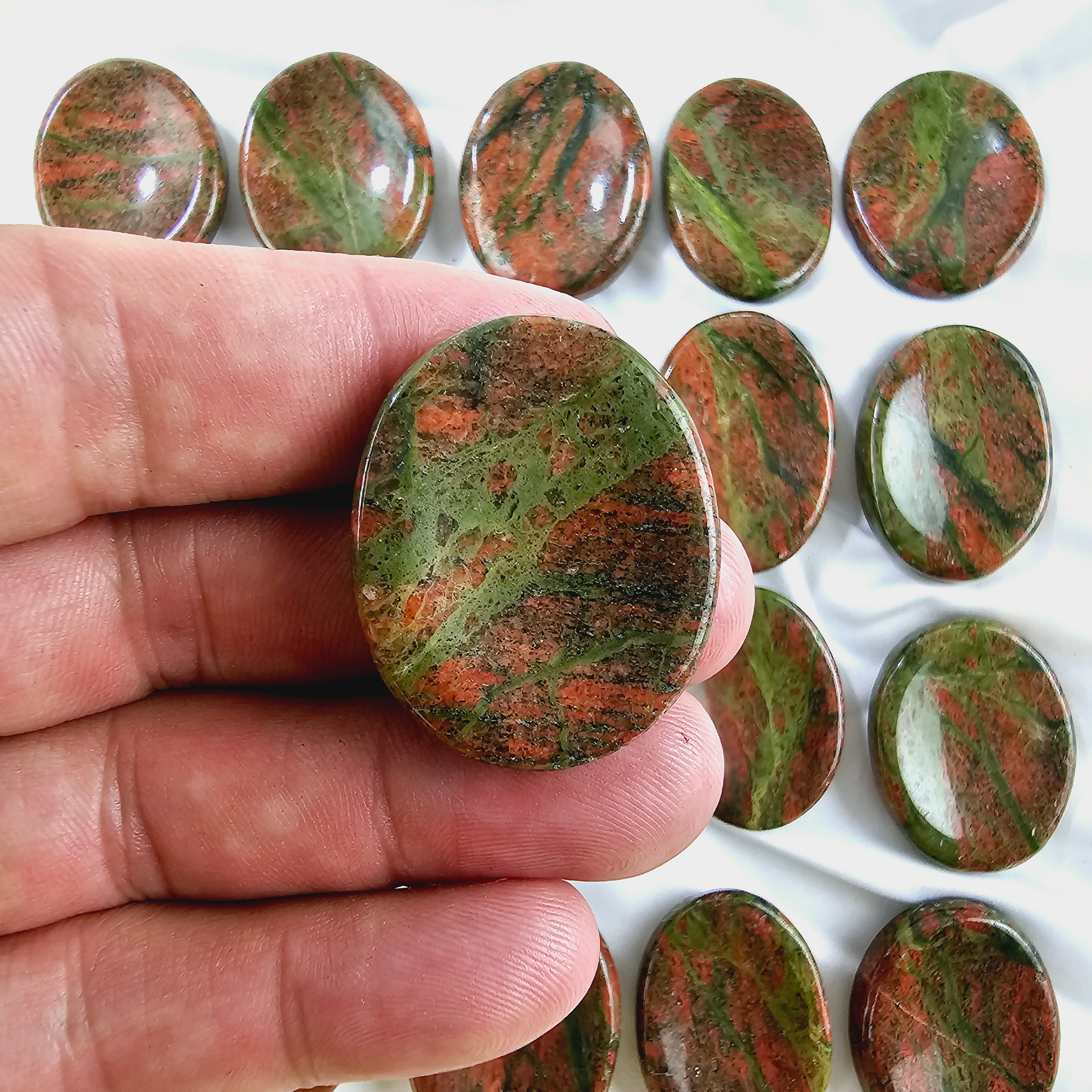 Unakite Jasper Worry Stone – Pure Lightness