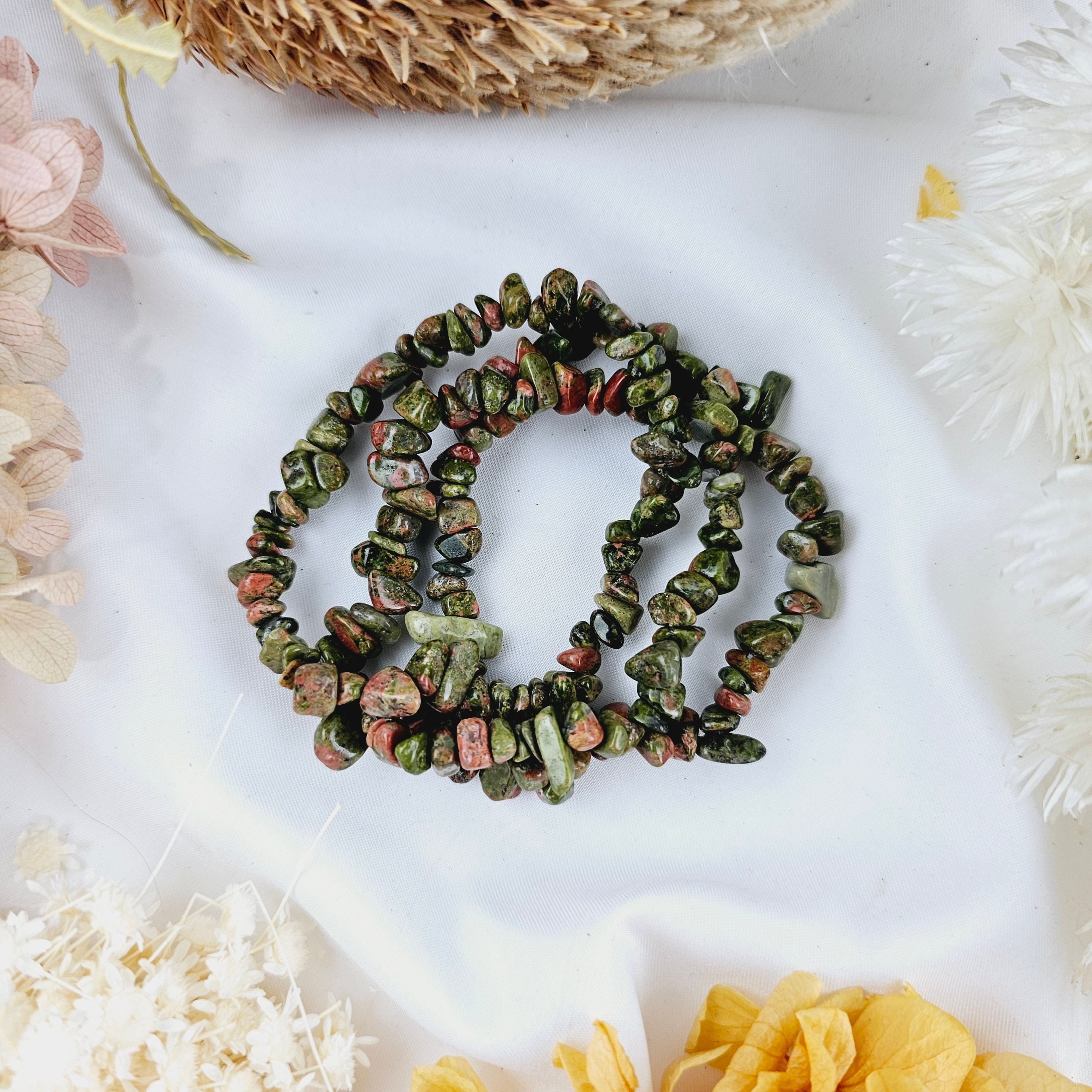 Unakite Jasper Bracelet - chip – Pure Lightness