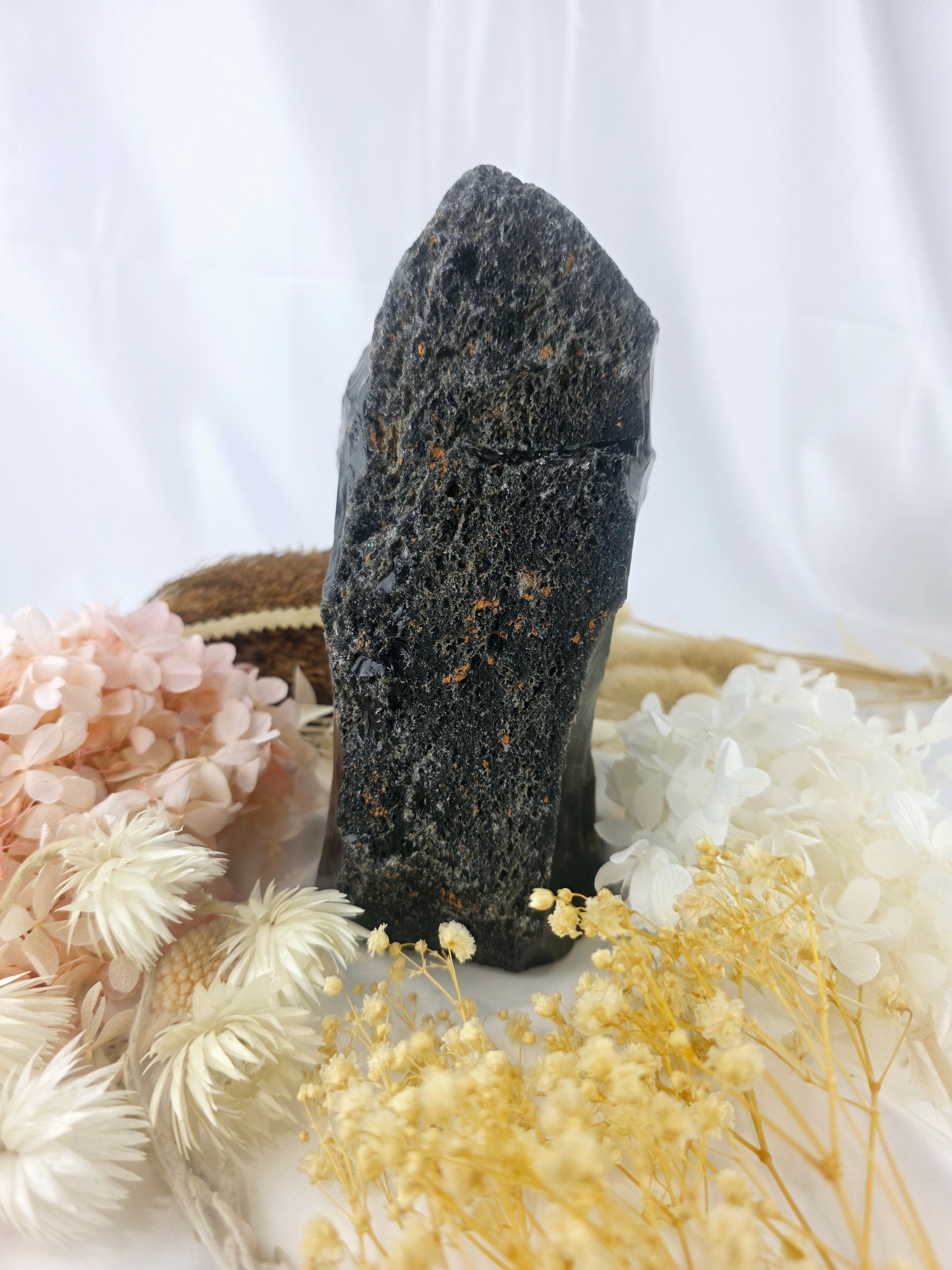 Silver Sheen Obsidian Raw With Cut Base – Pure Lightness